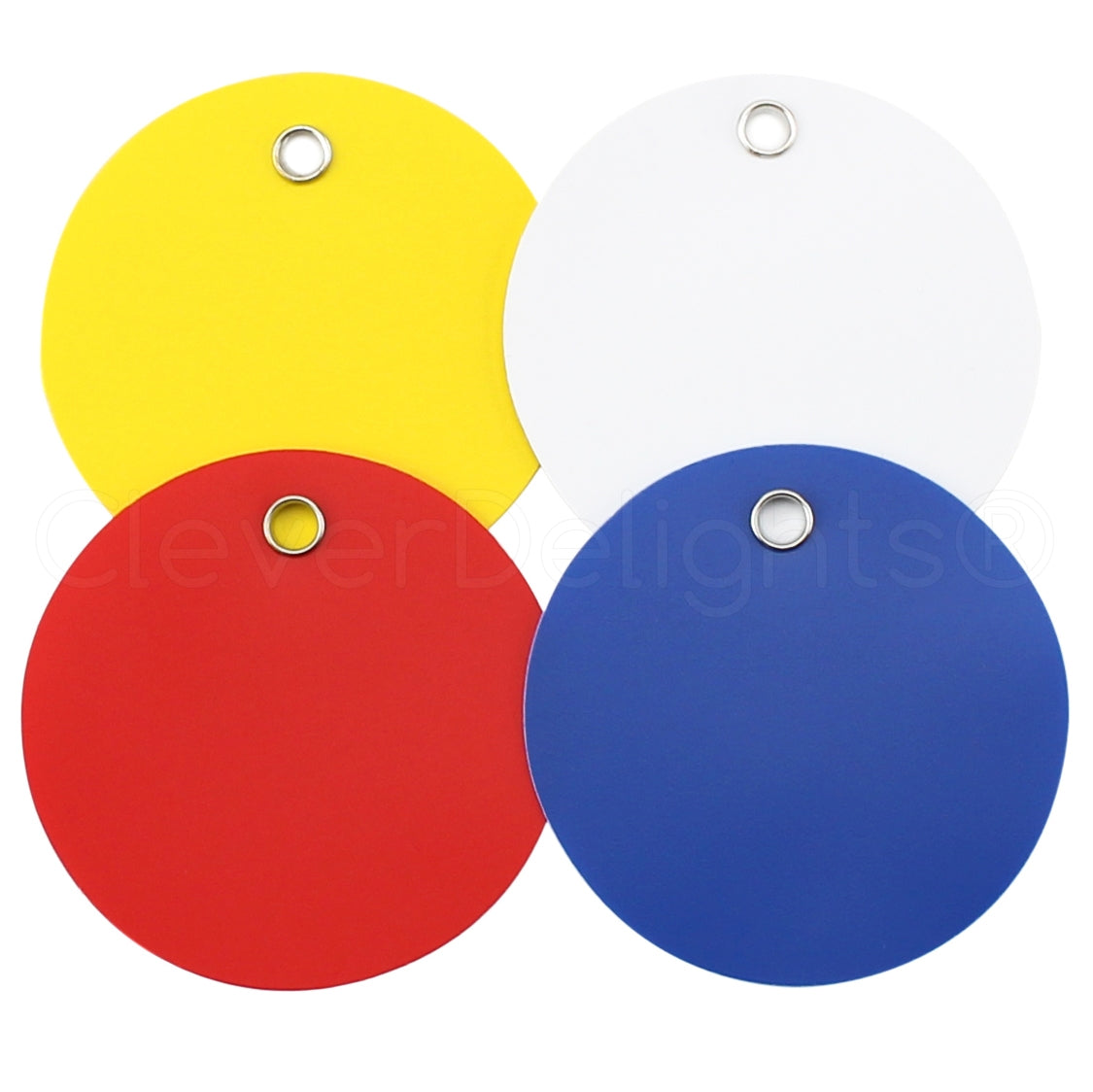 CleverDelights Round Plastic Tags