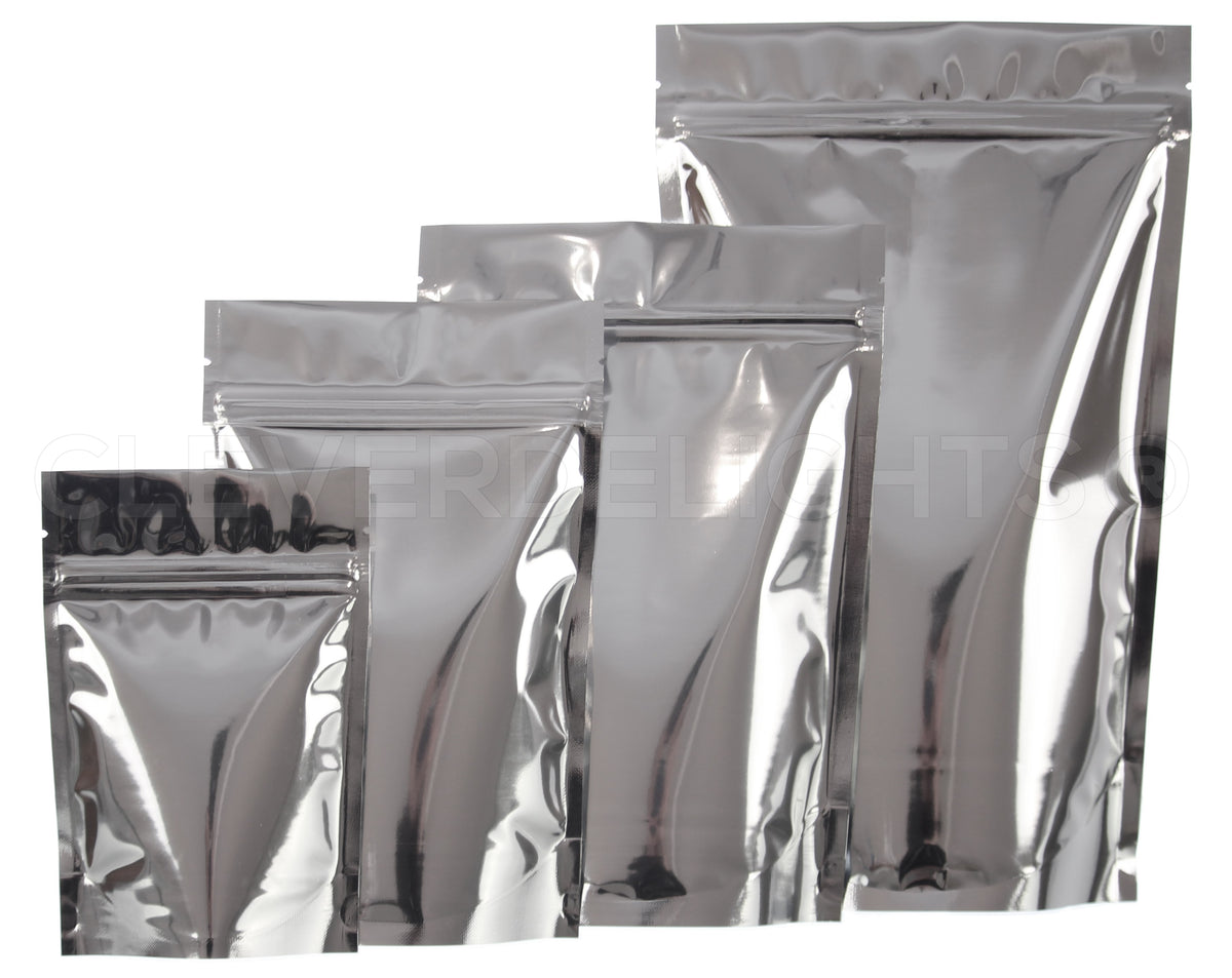CleverDelights Silver Stand Up Pouches