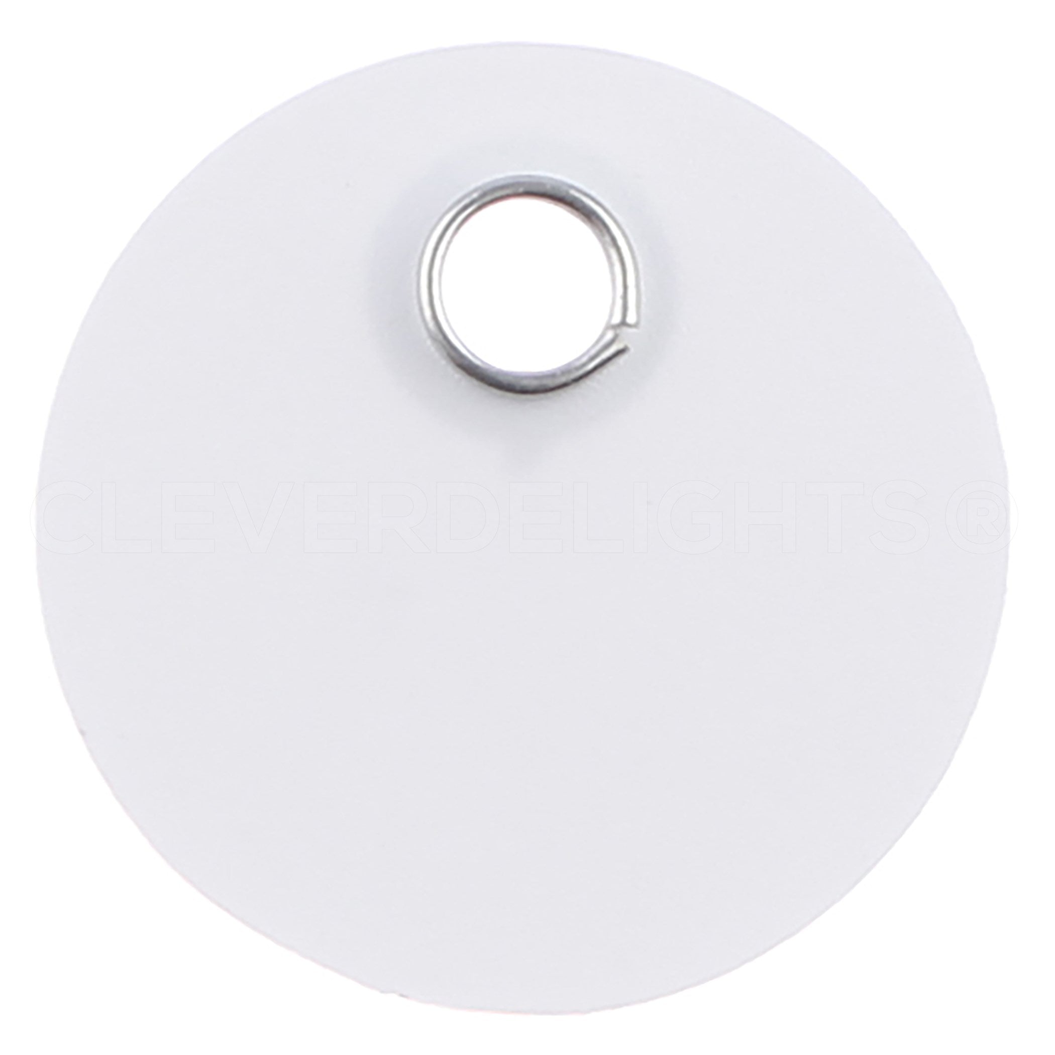 CleverDelights White Plastic Tags - 1" Round