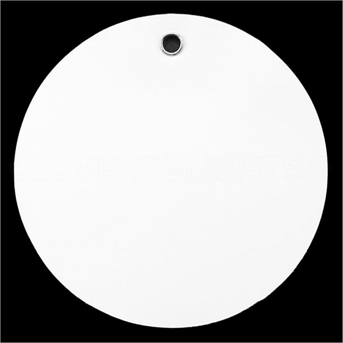 CleverDelights White Plastic Tags - 3" Round