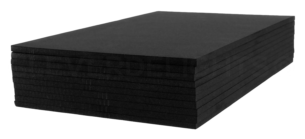CleverDelights Thick Black Foam Sheets - 8" x 12"
