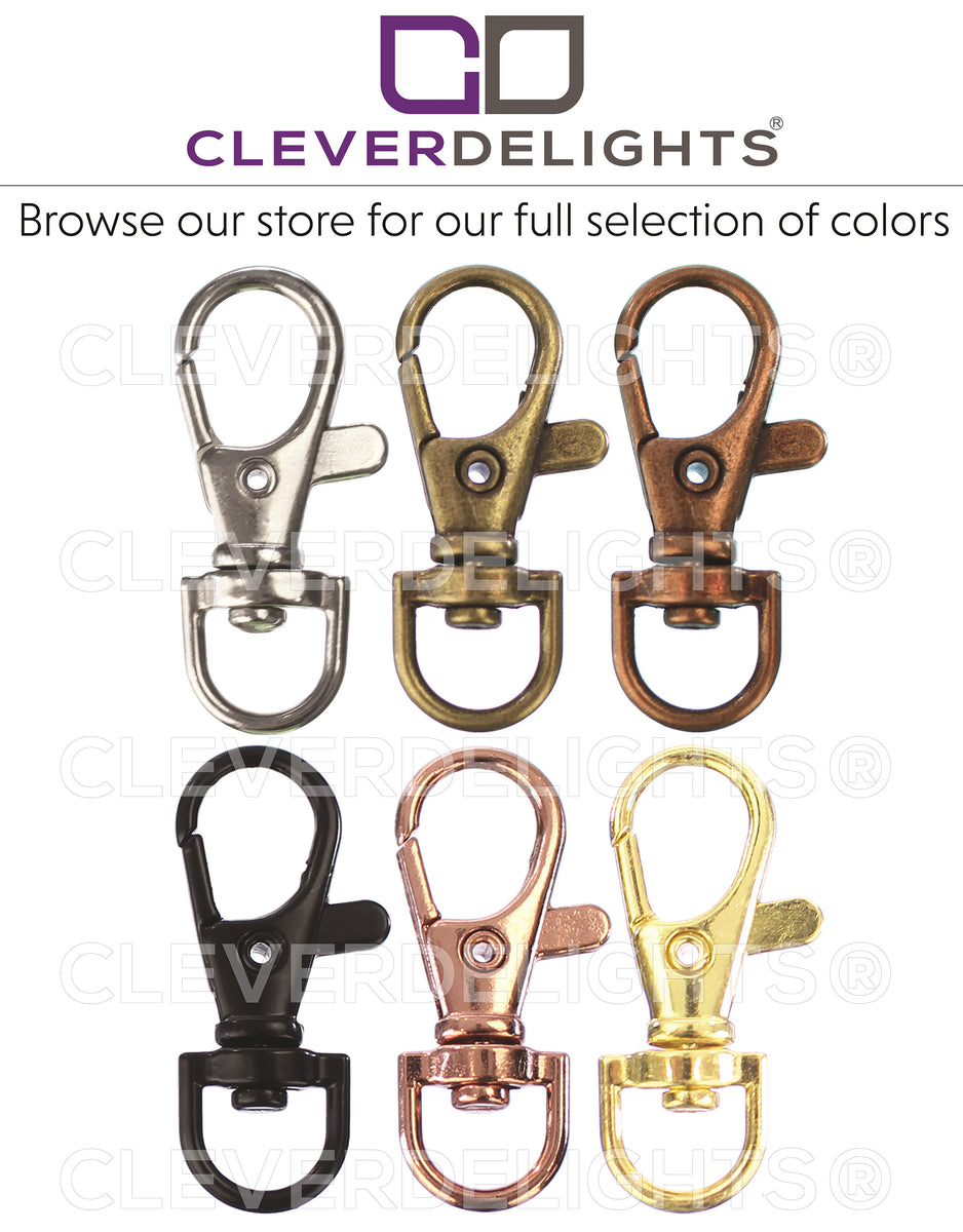 CleverDelights 1.5" Swivel Lobster Clasps - Antique Bronze Color