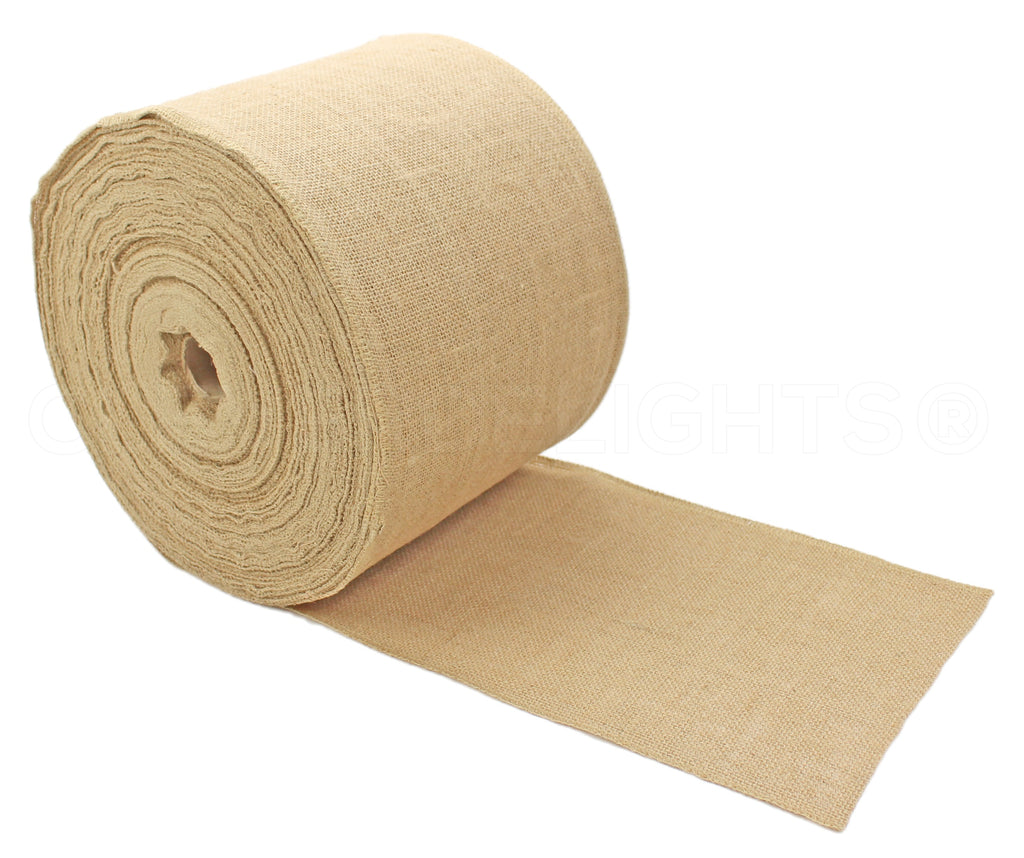 CleverDelights 9" Natural Burlap Roll - Finished Edges