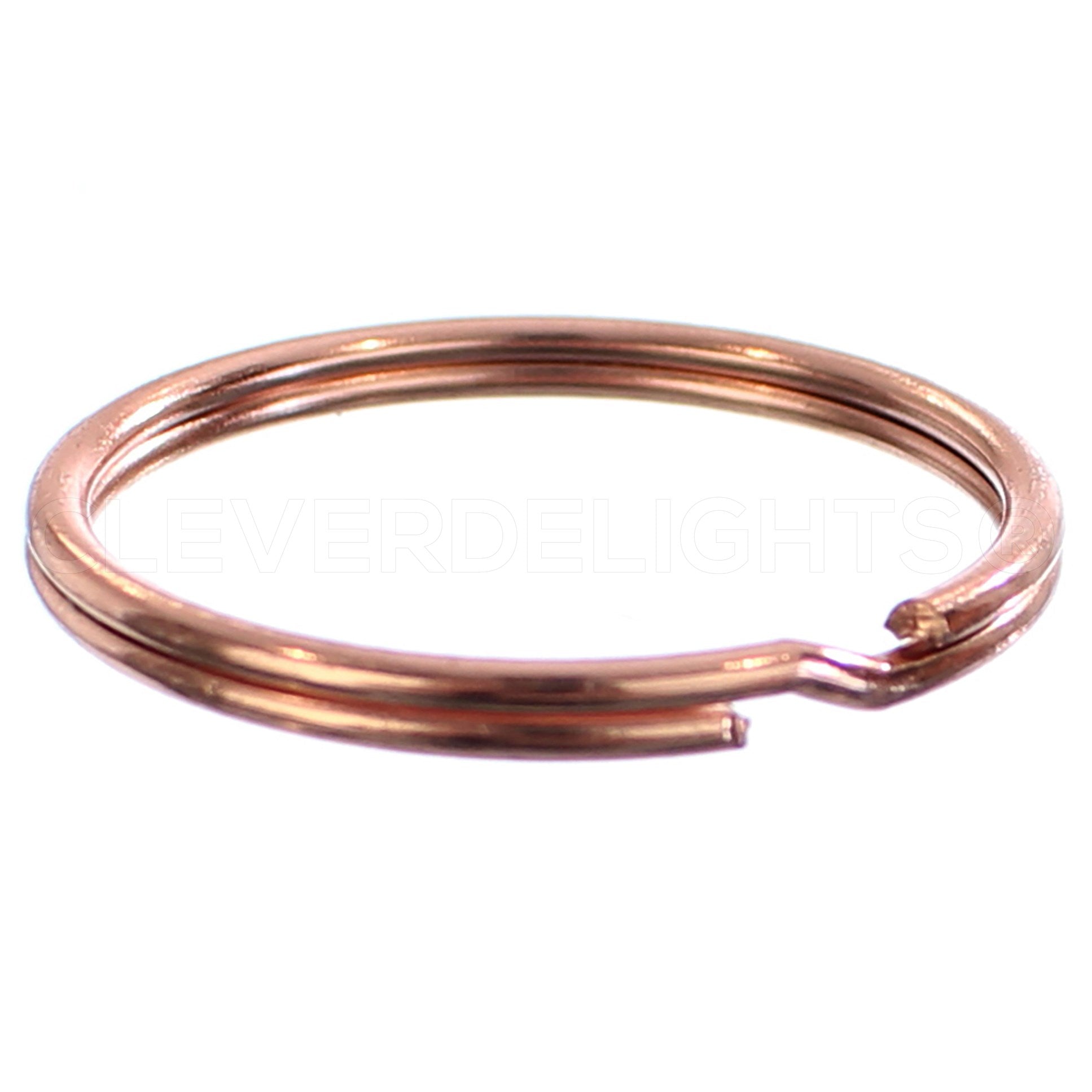 CleverDelights Split Key Rings - Rose Gold Color - 9/16" to 2"